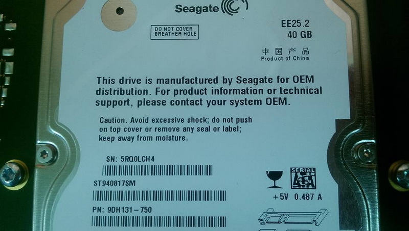 SEAGATE ST940817SM EE25.2 40GB HARD DRIVE 9DH131-750 - PLC DCS SERVO Control MOTOR POWER SUPPLY ...